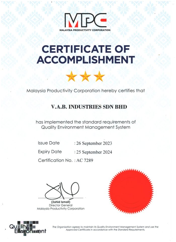 5S Success Unlocked: Full 3-Star Recognition by MPC - V.A.B. Industries